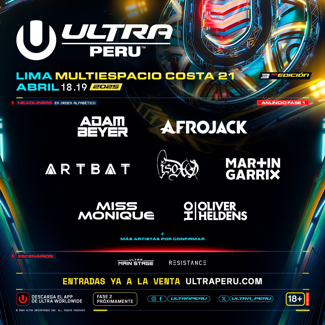 ULTRA Perú revela el impresionante Lineup Fase 1 para su edición 2025 ...